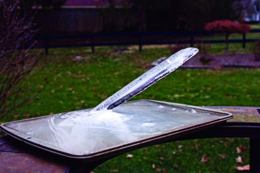 An icy phenomenon: Local man finds rare 'ice spike' at home ...