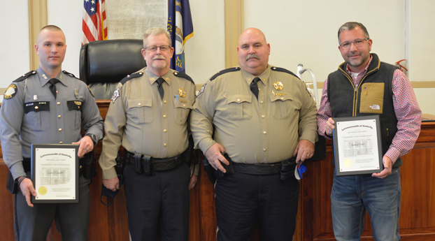 Commissioner, trooper honored for saving deputy | Winchester Sun