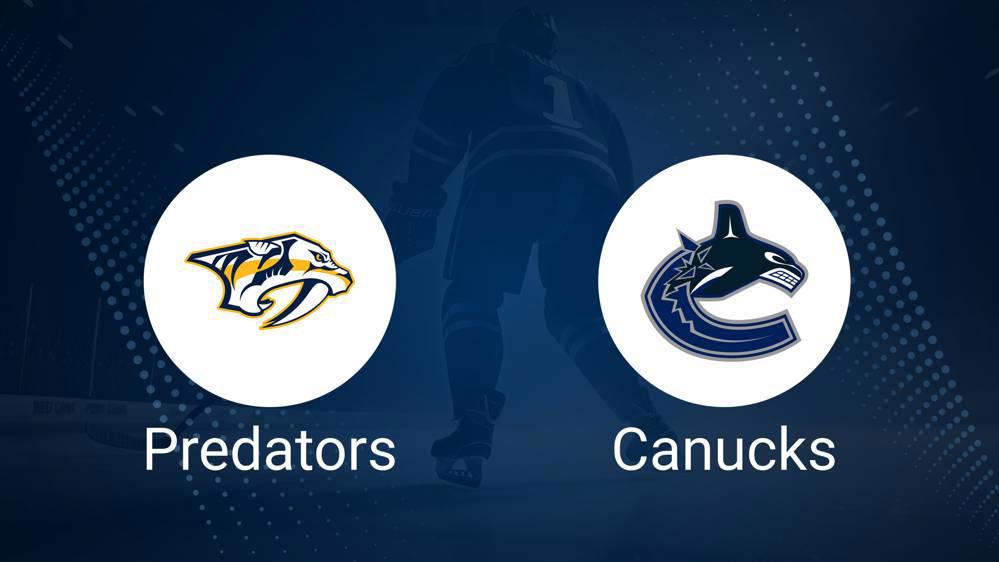 Where to Watch Nashville Predators vs. Vancouver Canucks on TV or ...